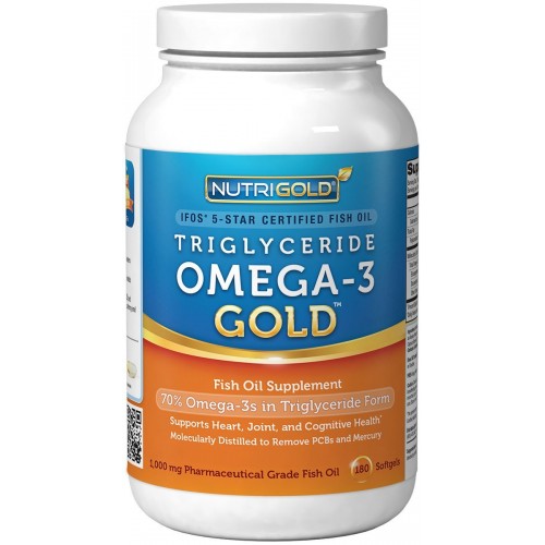 ฟิชออย Omega-3 Fish Oil 180 Softgels - 1000 mg EPA + DHA with 70% Omega ...