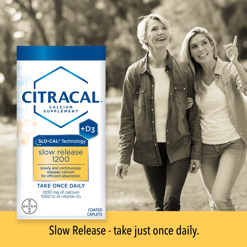 Calcium Citracal with Calcium D Slow Release 1200, 80-Count
